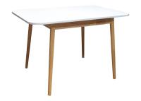 China BSCI 160cm Width White Dining Table With Solid Wood Legs for sale