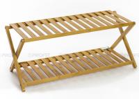 China Bamboo 30cm Height 28cm Width 2 Layer Modern Shoe Rack for sale