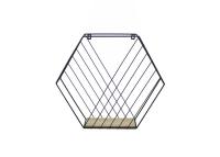 China Iron Hexagonal Frame 12cm Depth Wall Hanger Shelf for sale
