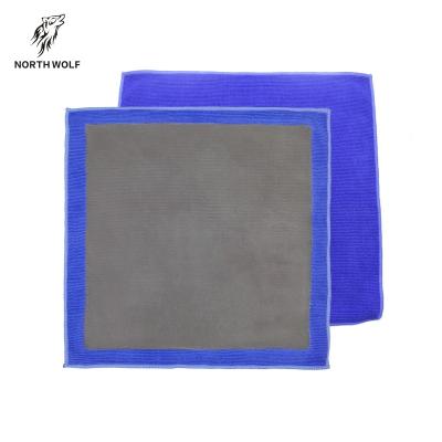 China Car Wash Fine Grade Magic Microfiber Car Care Clay Towel Car Polishing Cleaner Detailing Clay Towel Blue Color 2.0 for sale