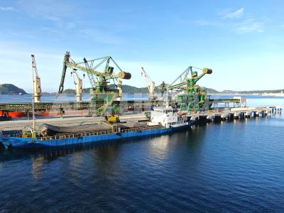 China Red Sturdy Screw Ship Unloader Automatically Unloaded High Efficiency for sale