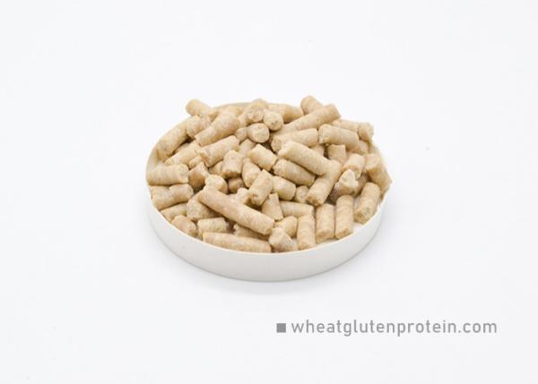 Quality Cylindrical Vital Wheat Gluten Pellets As Feed Nutrition Enhancers Used In Additive For Aquaclture Feed for sale