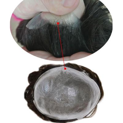 China Super Durable Thin Skin toupee, Silicone Base Men hair Wig, Hair Prosthesis with Indian Remy Hair for sale