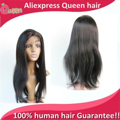China Glueless Full Lace Front Human Hair Wigs For Black Women Virgin Brazilian Straight Full Lace Wig With Baby Hair for sale