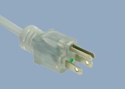 China UL CUL CSA 15A 125V 3 Prong NEMA 5-15P Transparent Stright Plug Medical Hospital Grade North American UL Power Cord for sale