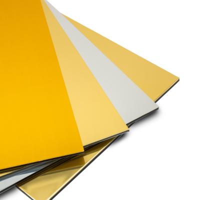 China SGS Certified 0.1mm Mirror Aluminum Composite Panel With PVDF Coating Polyethylene Core for sale