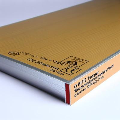 중국 3mm 목재 알루미늄 복합판 O-H112 온도 1220x2440mm 판매용