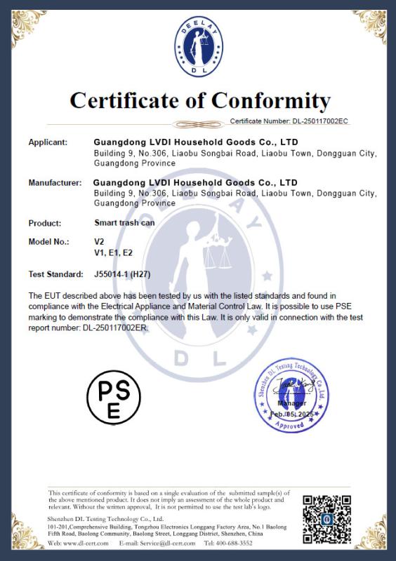 PSE - Guangdong Lvdi Household Products Co., Ltd.