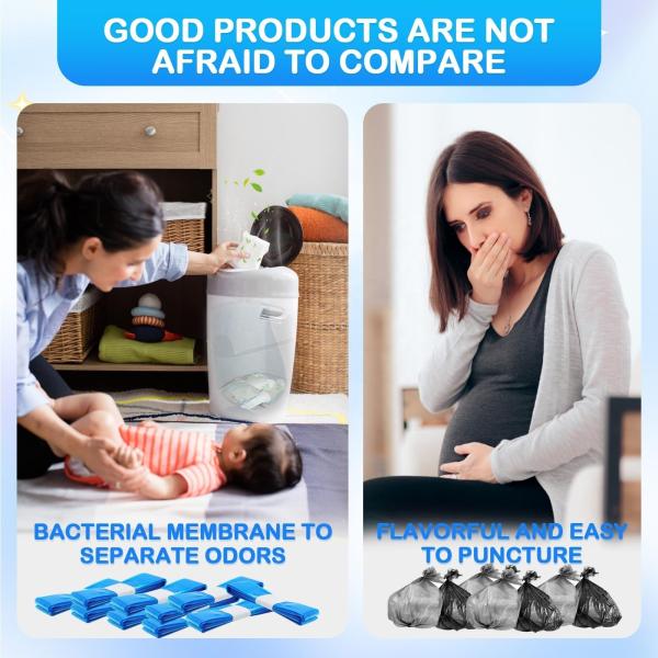 Quality Customized Diaper Pail Refills for All Baby Diaepr Pails Bin 7 layers Odor for sale