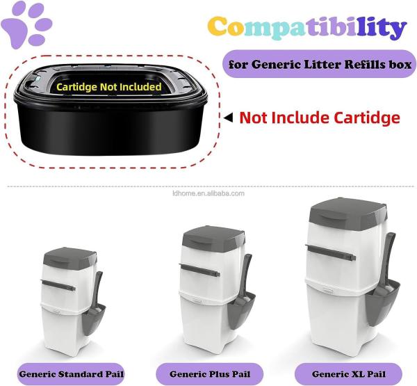 Quality Smart Trash Can Refill Bags 6 Pack Black Self-Sealing Dustbin 10 Meters Length for sale