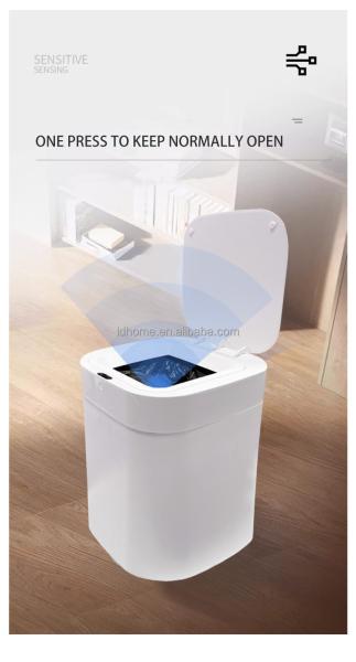 Quality Voice Control Smart Trash Can 17L Intelligent Sensor Trash Can Rectangular for sale