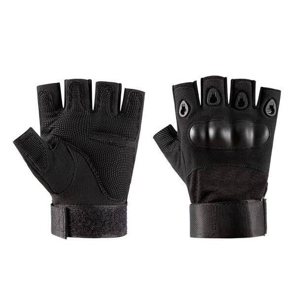 Quality Hard Knuckle Combat Half Finger Tactical Gloves Shock Resistant For Hiking for sale