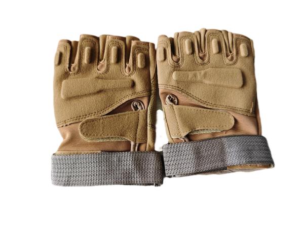 Quality TactiGrip Brown Combat Gloves Half Finger Reinforced Knuckle and Palm Guard for sale