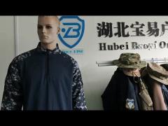 Operatore OD Blu Frog Shirt Partial Zip Combat Uniforme di poliestere traspirante di cotone a maglia