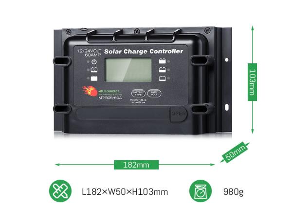 Quality 12V 24V 60A Heavy Duty Digital Solar System Regulator With 2280W Max PV Power for sale