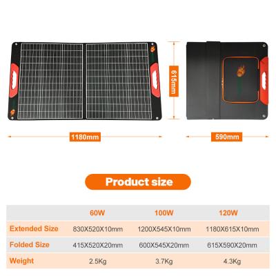 Cina 120W Camping pannelli solari pieghevoli portatili leggeri 12 Volt pannelli solari pieghevoli in vendita