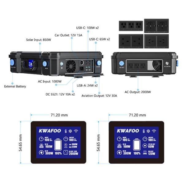 Quality MPPT Charging 2000W Portable Solar Power Station With Bluetooth And WIFI APP for sale