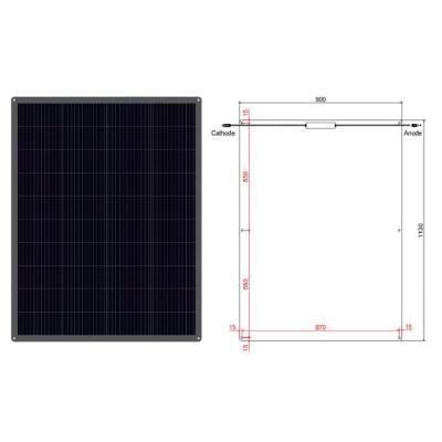 China Modulo fotovoltaico de painel solar flexível semiflexível leve 200w 12V Painel solar flexível for sale