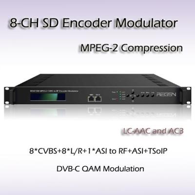 China Eight-Channel CVBS TO 2*DVB-T MPEG-2 SD Encoding Modulator REM7208 for sale