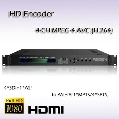 China 4 IN 1 HD/SD-SDI TO ASI&IP MPEG-4 AVC/H.264 HD AAC Audio Encoding IPTV Encoder REH2204 for sale