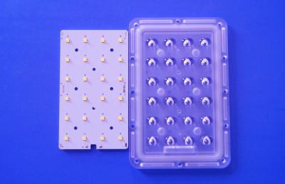 China 24 Grad-asymetrische geführte Straßenlaterne-optische Linse der Punkt-145x75 mit Modul PWB-3535 zu verkaufen