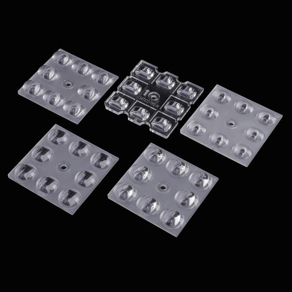 50x50mm Led Lente 4/6/8/12/16/24 puntos de plástico pmma Led Lentes ópticas para la luz de la calle / luz de inundación