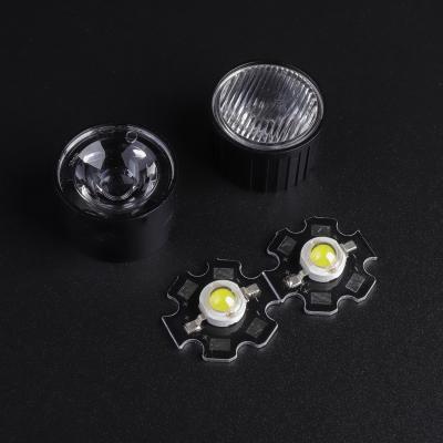 China Aspheric Optical PMMA LED Lens with Black Holder for LED Spot Light | 60 Degree Beam Angle for sale