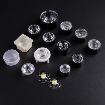 China 20mm Transparante 45 graadpmma Geleide Lens voor 1 Watt hoge macht Bridgelux Leds Te koop