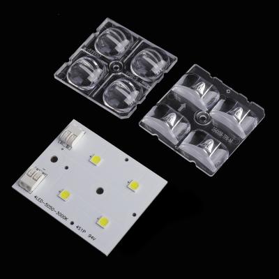 China Custom 50x50mm Various Beam Angle Optical LED Lens for 50x80mm LED PCB Board for sale