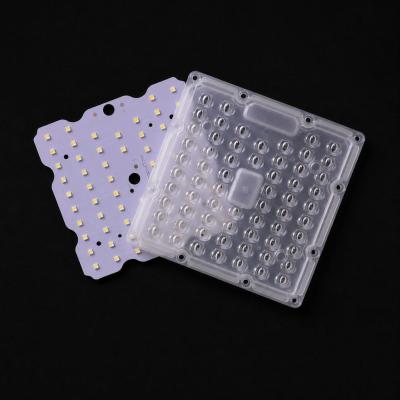 China 50W LED Street Light Module with 80×150 Degree Asymmetric Lens 3030 SMD LED PCB Board Up to 160 lm/W for sale