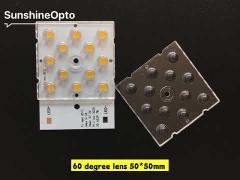 Lentille 50X50MM Module de plaque de PCB flexible 10w 20w 30w 50w 60w pour la canopée LED