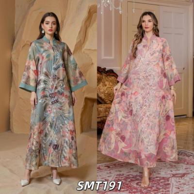 China Arab Middle Eastern Style SMT191 Enchanted Floral Embellished Maxi Robe for sale