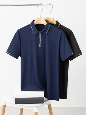 China 1296 Summer new 210G 94% polyester fiber 6% spandex POLO shirt 10A antibacterial men's seamless T-shirt for sale