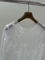 China Spring and summer new 95% polyester 5% spandex white jacquard knitted pullover for sale
