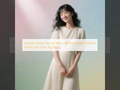 Vertical Striped Texture Fabric 100%Polyester 158GSM Fall/Winter Dress Top Fabric