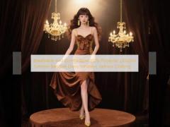 Breathable And Comfortable 100% Polyester 235GSM Summer Banquet Dress Sundress, Fashion Clothing