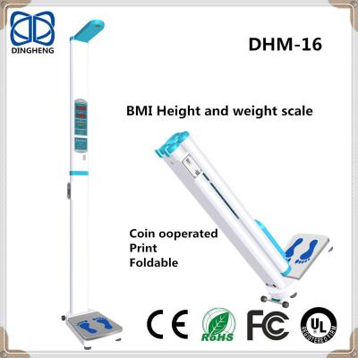 China Coin slot and foldable Electronic weight scale with height measure medical scale folding coin scale machine for sale
