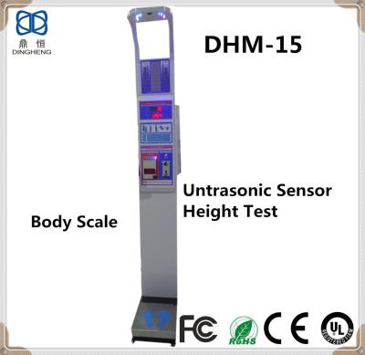 China Coin-operated Ultrasonic Electronic Height and Weight Body Fat Scale balance DHM-15 Coin-operated Ultrasonic Electronic for sale