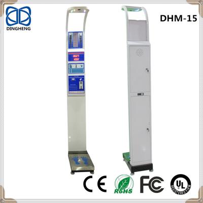 China DHM-15 Supermarket Coin Ultrasonic Heihgt Sensor and Weight fat health analysis Bathroom scale 180kg/400lb body weighing for sale
