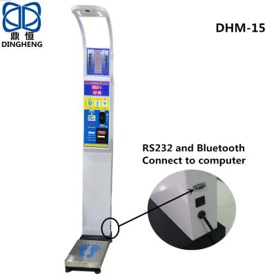 China DHM-15 Cash coin operated RS232 and Bluetooth Connect to computer weight and height body fat bmi scale for sale