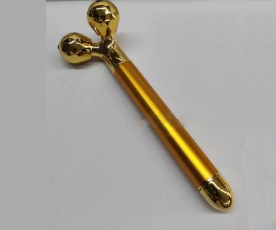 China Battery Power Double Ball Gold Facial Massager gold face massager facial massager kit Distributor for sale