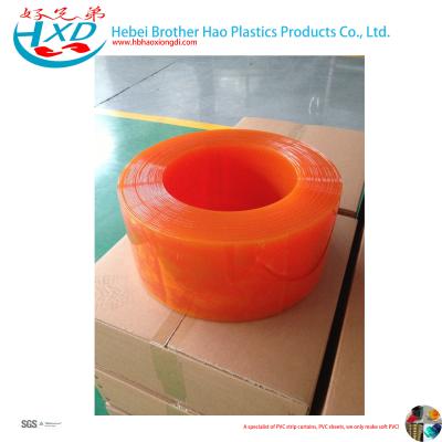 China Food Grade Accordion Orange  Bug Control Smooth Flat  Soft Transparent Plastic Vinyl PVC Strip Door Curtains for sale