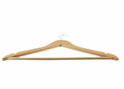 China Natural Wooden Clothes Hangers in bulk With Metal Hook / Bar Grade A for sale