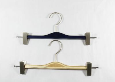 China Straight Modern Clothes Hangers Wooden Pants Hangers With Clips Eco Friendly for sale