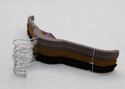 China Black Velvet Clothes Hangers Space Saving Coat Hangers Without Bar for sale