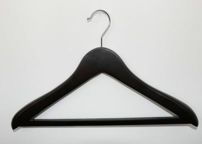 China Modern Black Wooden Jacket Hangers , Thick Suit Coat Hangers For Wall for sale