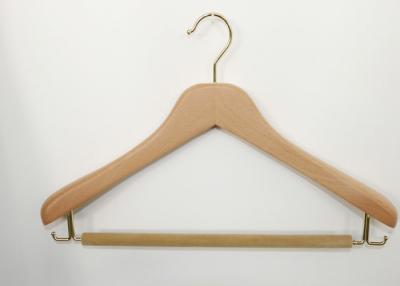 China Womens Birch Wooden Clothes Hangers Trouser Coat Hangers Flat Head for sale