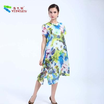 China Midi Colorful Printing Long Summer Dress for sale