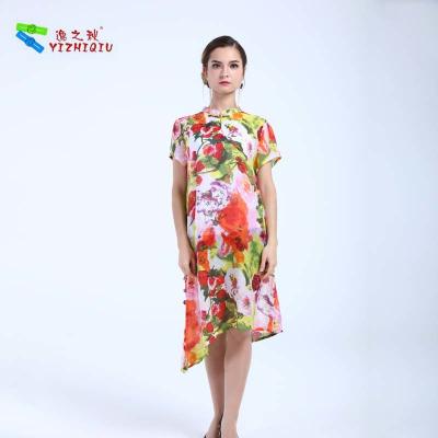 China YIZHIQIU Customized Straight Cotton Print Dresses for sale