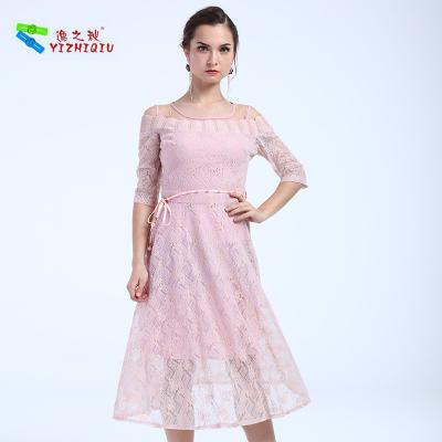 China YIZHIQIU Latest Maxi High Waist Long Lace Dresses for sale